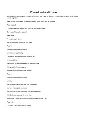 Phrasal verbs with pass