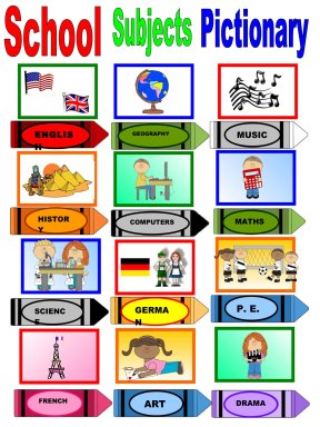 31692 school subjects pictionary