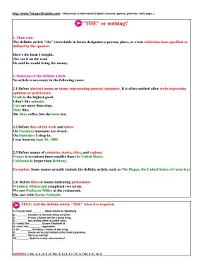 the and nothing grammar for learnning english