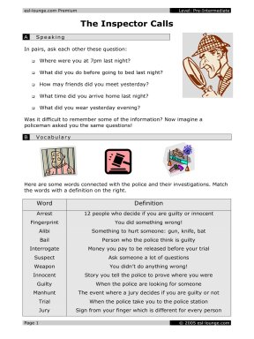 2L5 inspector calls sample