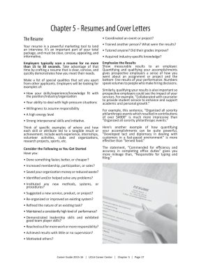 Resumes and cover letters UCLA CAREER GUIDE