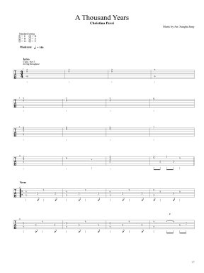 tab guitar A THOUSAND YEARS