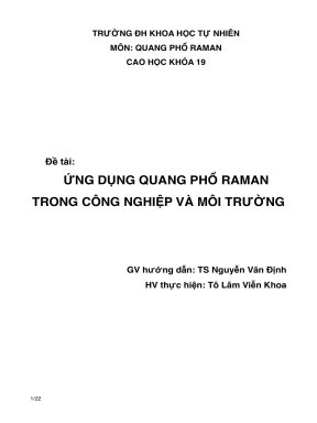 Đề tài Ứng dụng quang phổ Raman trong công nghiệp và môi trường