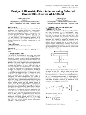 Design of microstrip patch antenna using defected ground