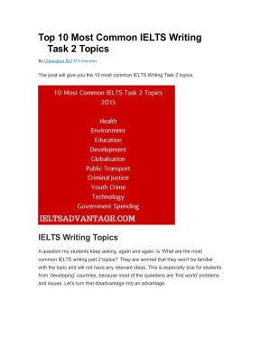 Top 10 most common IELTS writing task 2 topics