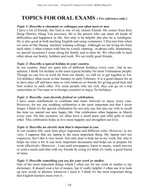 40 topics for TOEFL oral exams