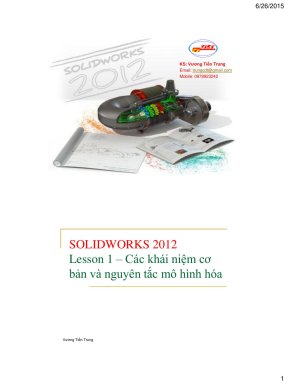 SOLIDWORKS_I Lesson 1 - Basics and Modeling Fundamentals