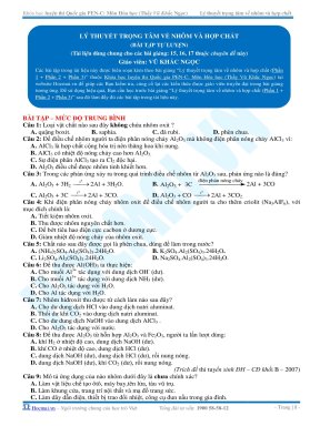 Bai 16 bai tap ly thuyet trong tam ve nhom va hop chat KG