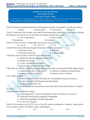Bai tap polime va vat lieu polime