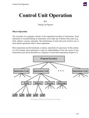 Control unit operation