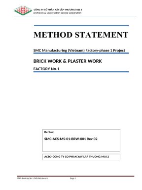 Method Statement of Brickwork