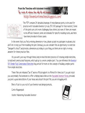 Autodesk Inventor Practice Part Drawings