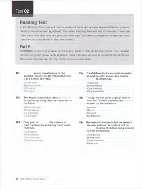 TNT toeic reading comprehension test 2 part V,VI
