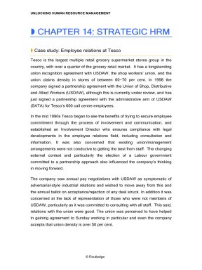 Case study employee relations at tesco