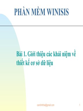 WINISIS. Bài 1 Giới thiệu phần mềm