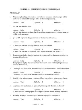Test bank accounting management 11e chapter 10 DETERMINING HOW COSTS BEHAVE