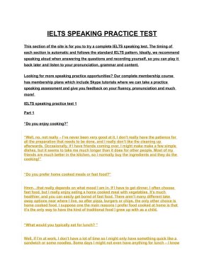 IELTS SPEAKING PRACTICE TEST