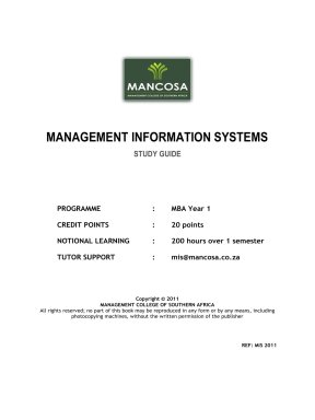 Management Information systems study guide MANCOSA
