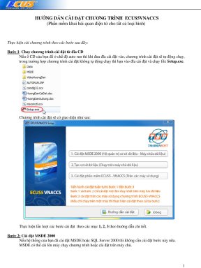 Tài liệu hướng dẫn cài đặt phần mềm ECUS5 VNACCS