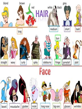 physical description disney characters pictionary 2