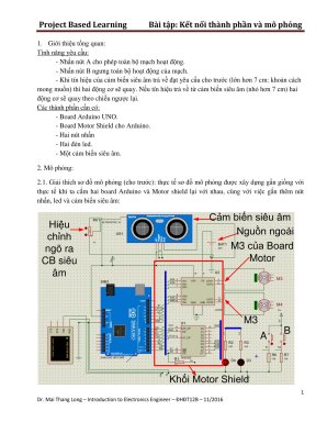 Bài tập Kết nối thành phần và mô phỏng arduino