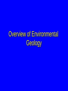 Overview of environmental geology