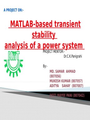 Slide matlab based transient stability analysis of a power system