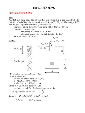 Bài Tập Móng Nông - Nền Móng