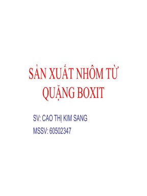 SẢN XUẤT NHÔM TỪ QUẶNG BOXIT