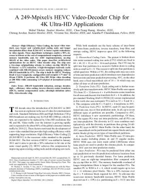 Mpixels HEVC Video-Decoder Chip