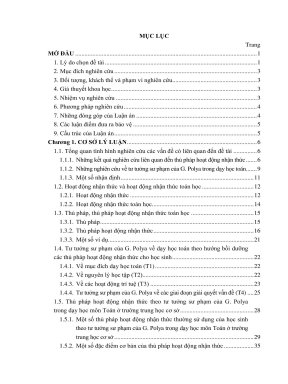 bồi dưỡng các thủ pháp hoạt động nhận thức theo tư tưởng sư phạm của g ...