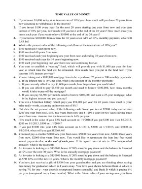 Time value of money exercises