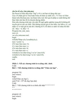 bai tap pascal dang so