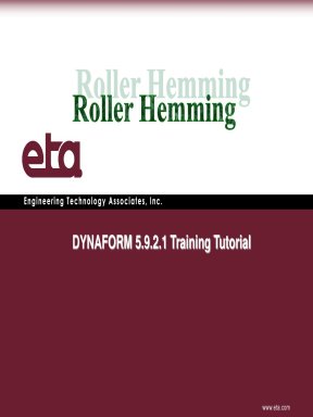 Dynaform DF5 9 2 1 roller hemming training tutorial