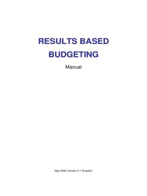 RESULTS BASED BUDGETING manual