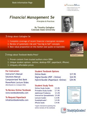 Financial management 5e principles and practices by timothy gallagher