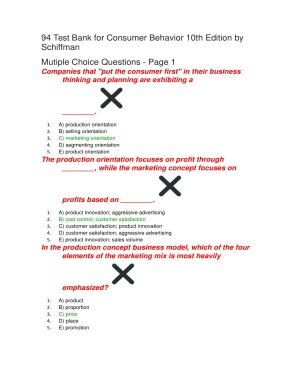 94 test bank for consumer behavior 10th edition by schiffman