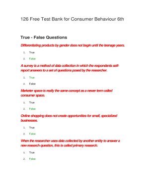 126 free test bank for consumer behaviour 6th đề trắc nghiệm marketing