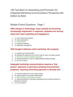 106 test bank for advertising and promotion an integrated marketing ...