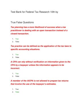 Test bank for federal tax research 10th by