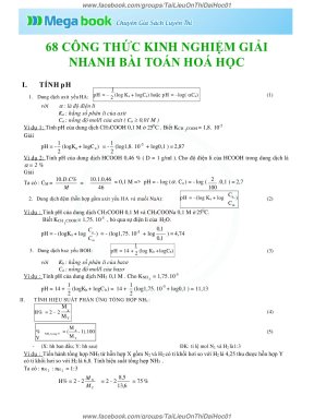 68 CONG THUC GIAI NHANH BAI TAP TRAC NGHIEM HOA HOC