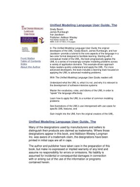 Unified modeling languege user guide