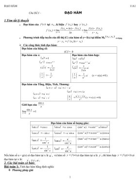 dao ham va cac tinh chat cua dao ham