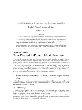 Implementation d une table de hachage parallele
