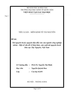 Tài nguyên boxit, nguyên liệu đầu vào của ngành công nghiệp nhôm Một số ...