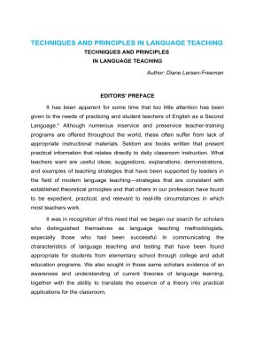 TECHNIQUES AND PRINCIPLES IN LANGUAGE TEACHING