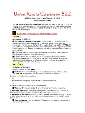 Quy tắc thống nhất về nhờ thu URC 522 tiếng anh