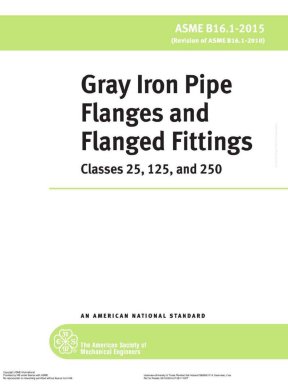 ASME b16 1 2015 gray iron pipe flanges and flanged fittings classes 25 ...