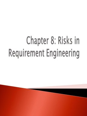 Lecture Requirement engineering Chapter 8 Risks in requirements engineering
