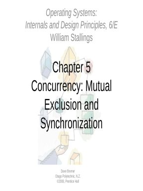 Lecture Operating systems Internals and design principles (6 E) Chapter 5 William Stallings